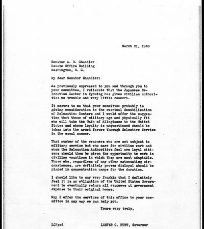 Lester C. Hunt papers | Wyoming History Day