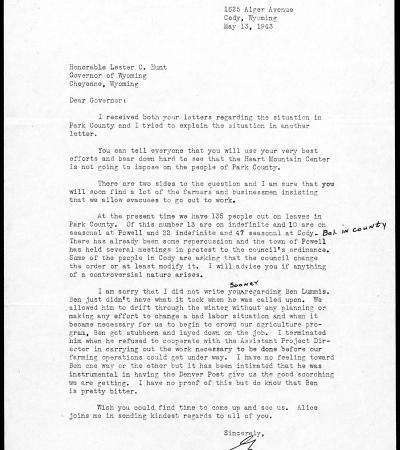 Lester C. Hunt papers | Wyoming History Day